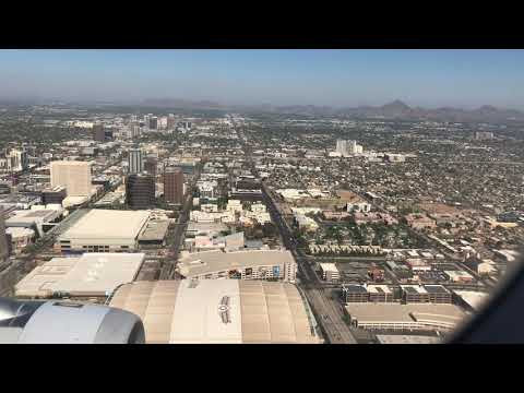 Approach and landing at Phoenix Sky Harbor International Airport (PHX ...