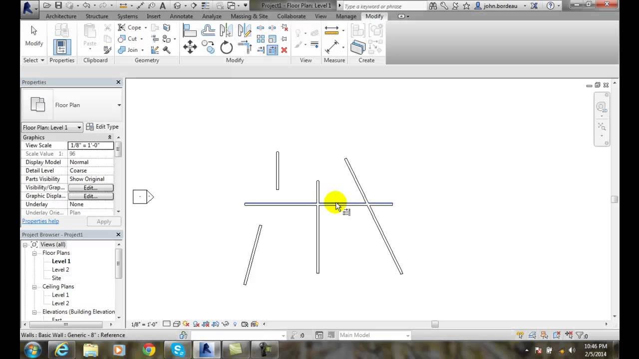 Revit 05-18 Using the Trim Extend Multiple Elements Tool - YouTube