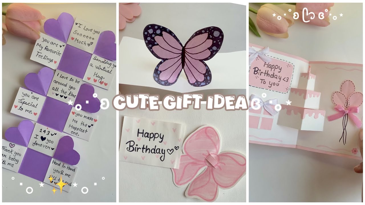 🤍🩷DIY CUTE PAPER GIFTS | POP UP CARD | BIRTHDAY CARD 🤍🩷 - YouTube