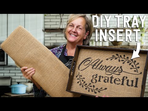 How to Paint and Stencil on Burlap | Farmhouse Crafts | Dollar Tree Placemat DIY