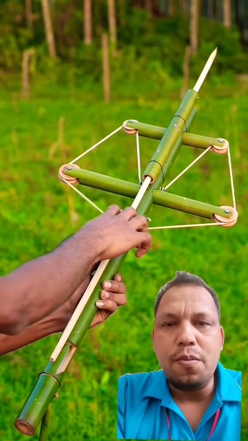 How to Make a Powerful Bamboo Crossbow | DIY Weapon Craft with Rubber ...