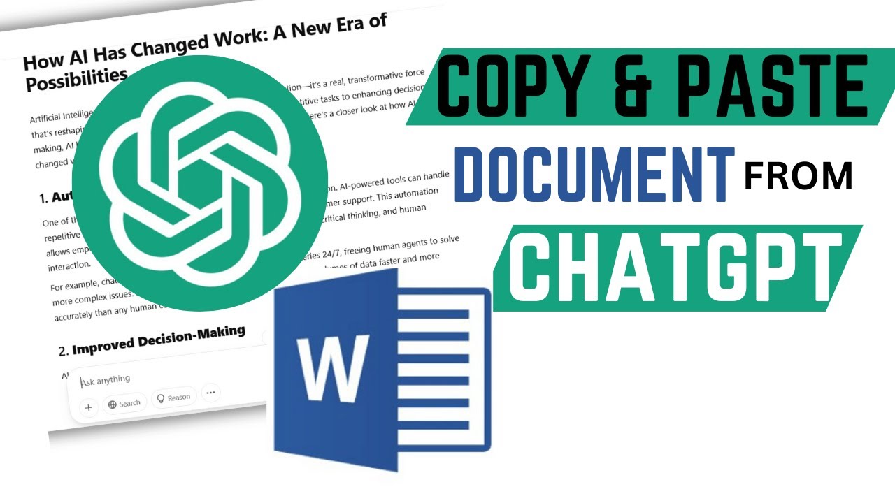 How To Copy And Paste Document From ChatGPT To Word Document - YouTube