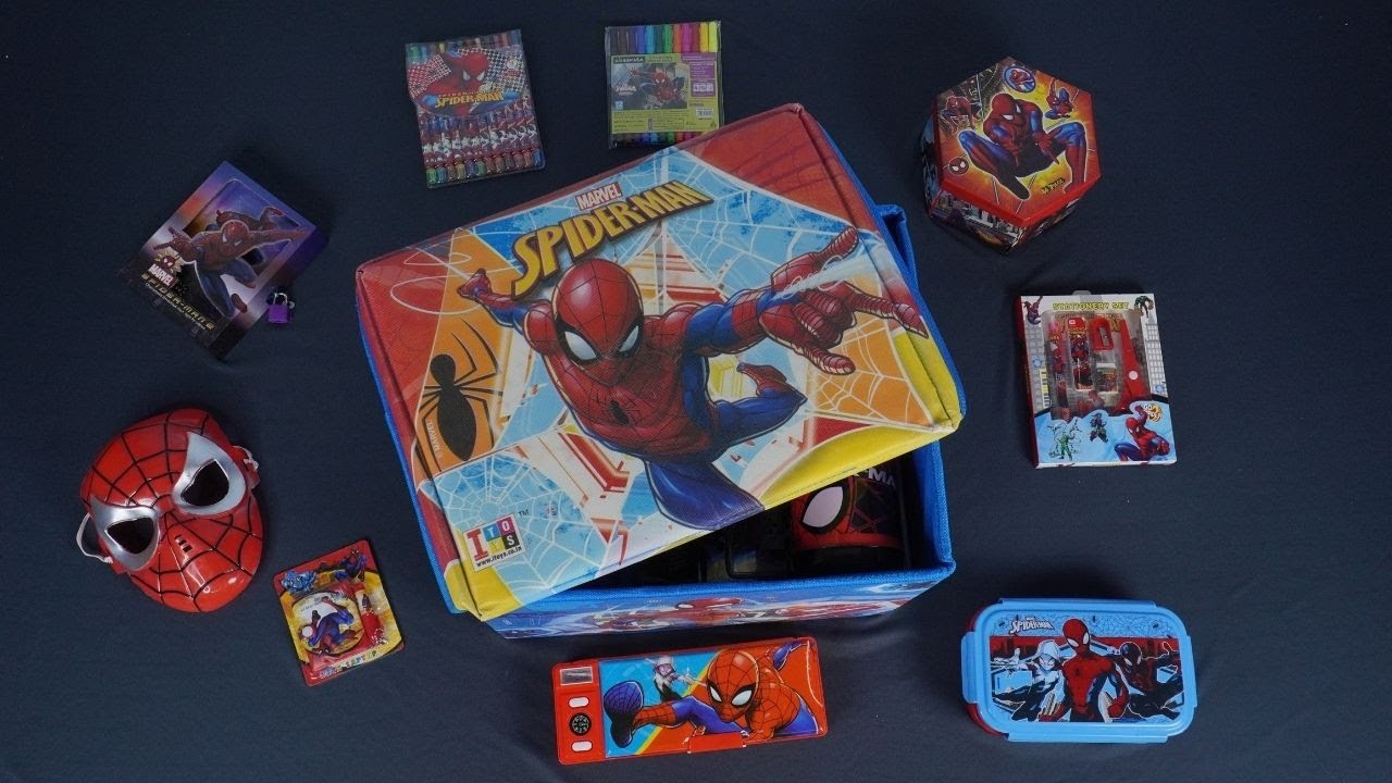 Disney Spider-man Storage box with lot of Spider-man Gifts Inside ...
