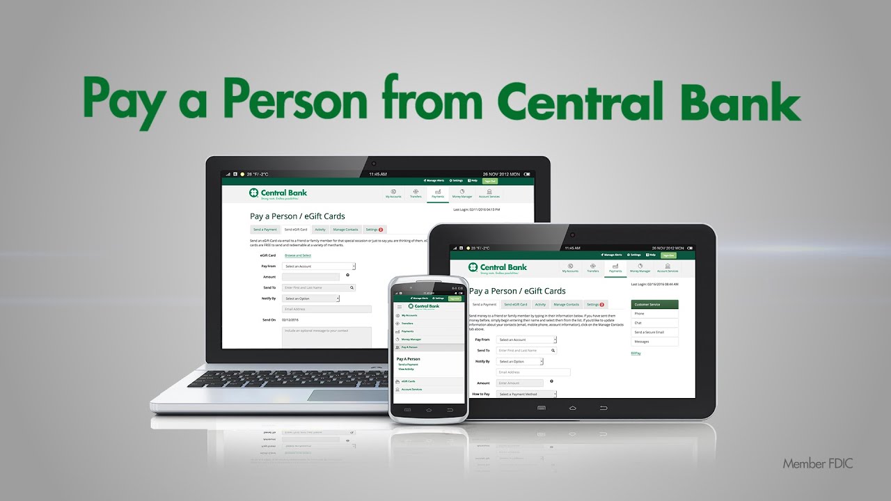 Pay a Person at Central Bank - YouTube