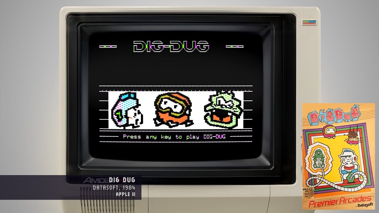 Dig Dug - Datasoft, 1984 - Apple II (4K) - YouTube