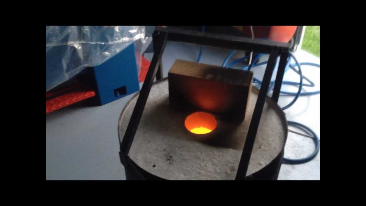Waste oil burner first test in furnace - YouTube