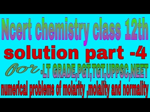 Ncert class 12th solution part 4 numerical problems of molarity ...