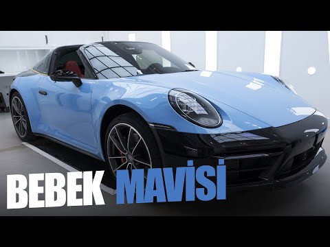 PORSCHE 911 TARGA'YI BEBEK MAVİSİ KAPLADIK