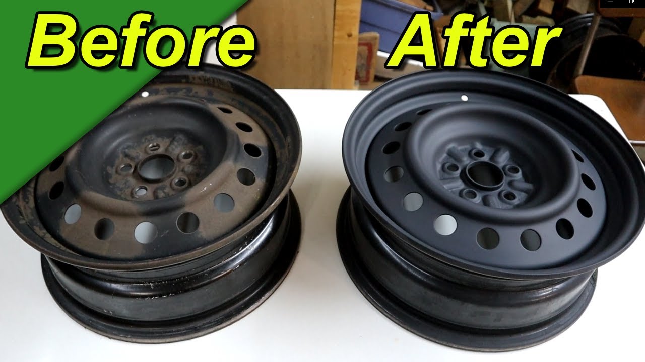 Painting the Steel Wheels on My Toyota Matrix | The Fixit Shed - YouTube