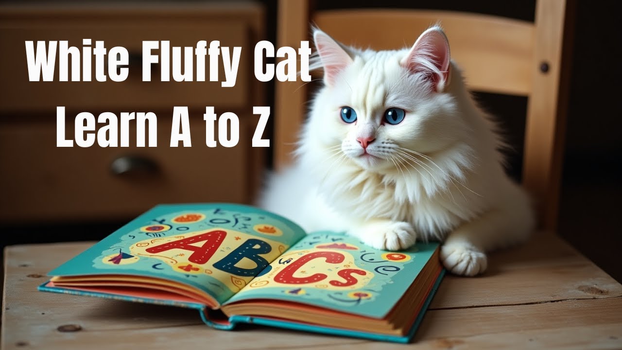 White Fluffy Cat Learns A to Z – Fun ABC Learning for Kids! #animation ...