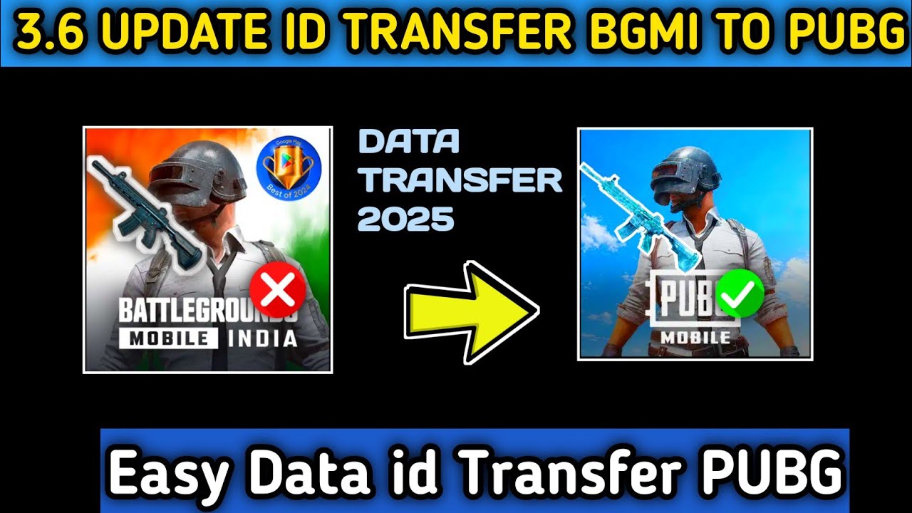 How to Data transfer Bgmi to Pubg After 3.6 update l How to id transfer ...