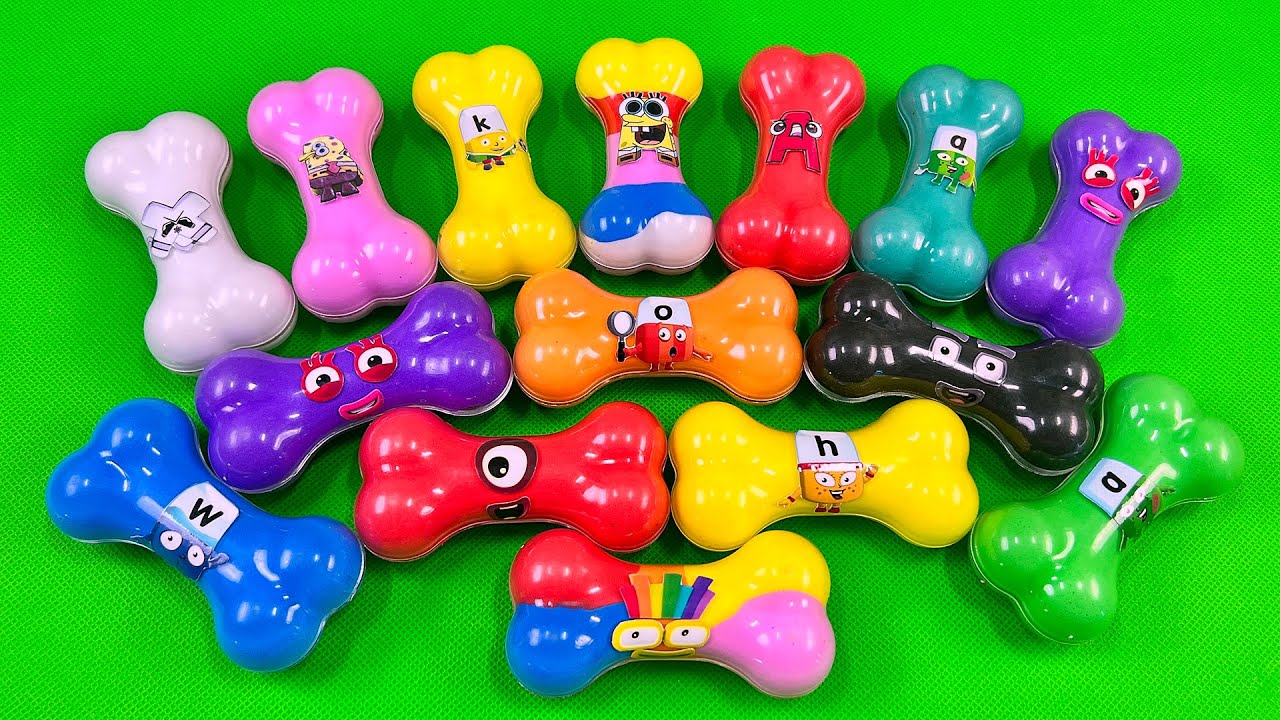 Mixing CLAY with Numberblocks inside Bone Colorful! ASMR - YouTube