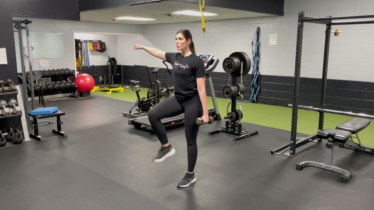 Unilateral Dumbbell Hold with March - YouTube