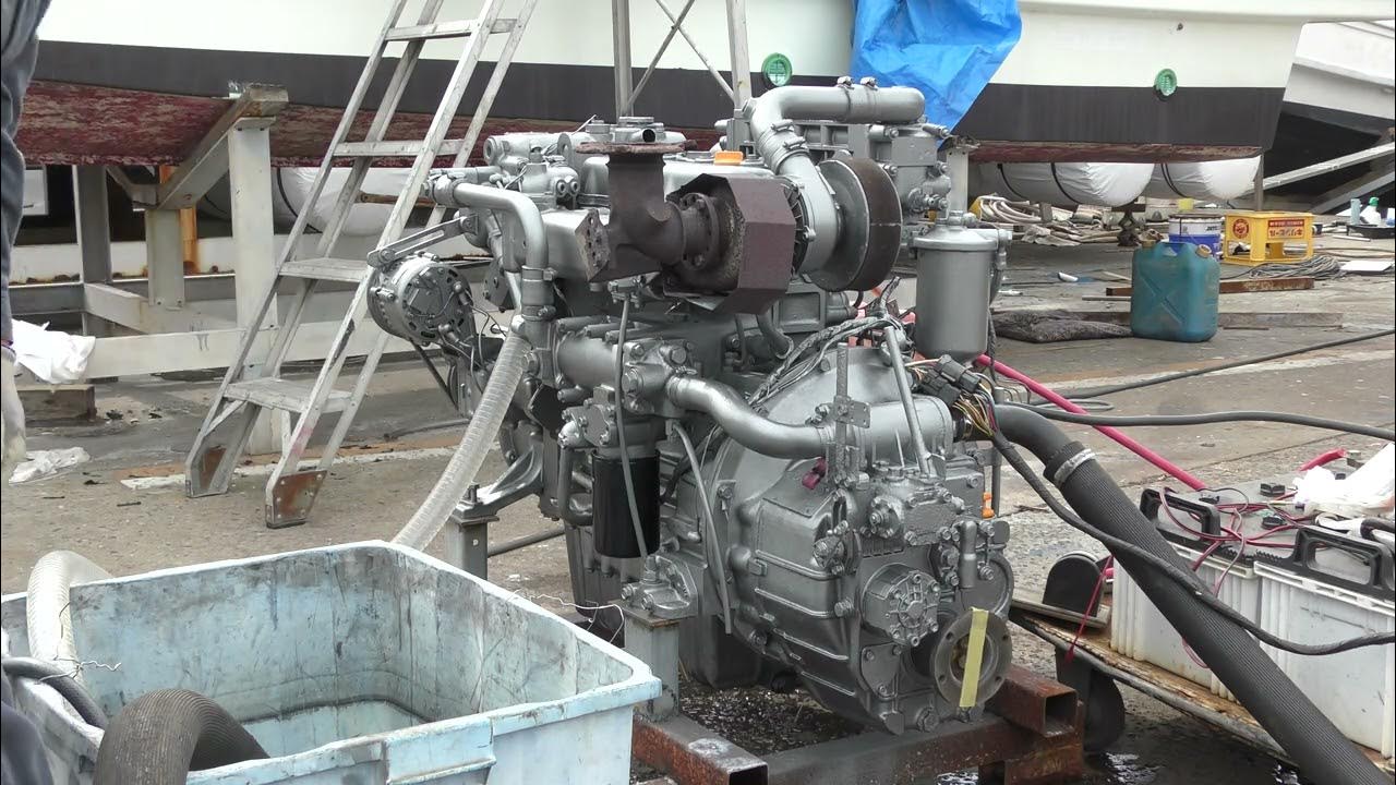 No.3412 ヤンマー 4PH-HT 115ps(2.96) Yanmar 【Used Marine Diesel Engine Amakusa Marina マリンエンジン】 - YouTube