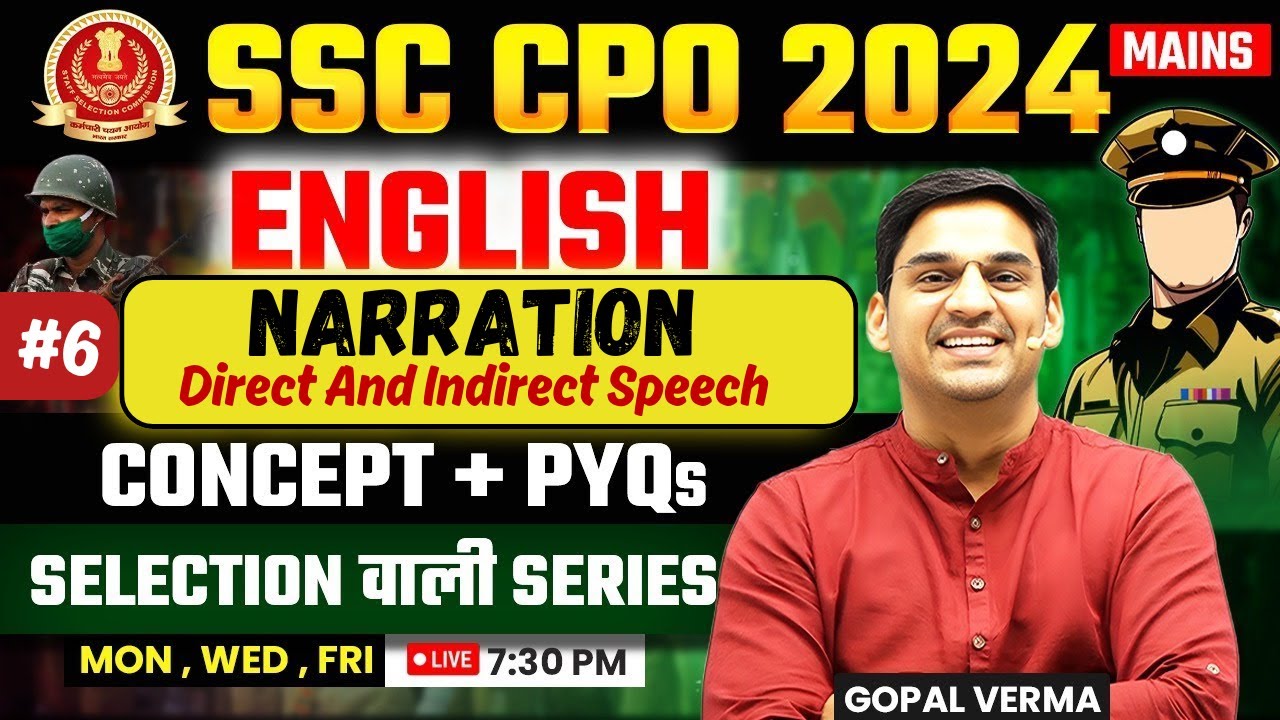 Direct and Indirect Speech in English | Narration | SSC English ...