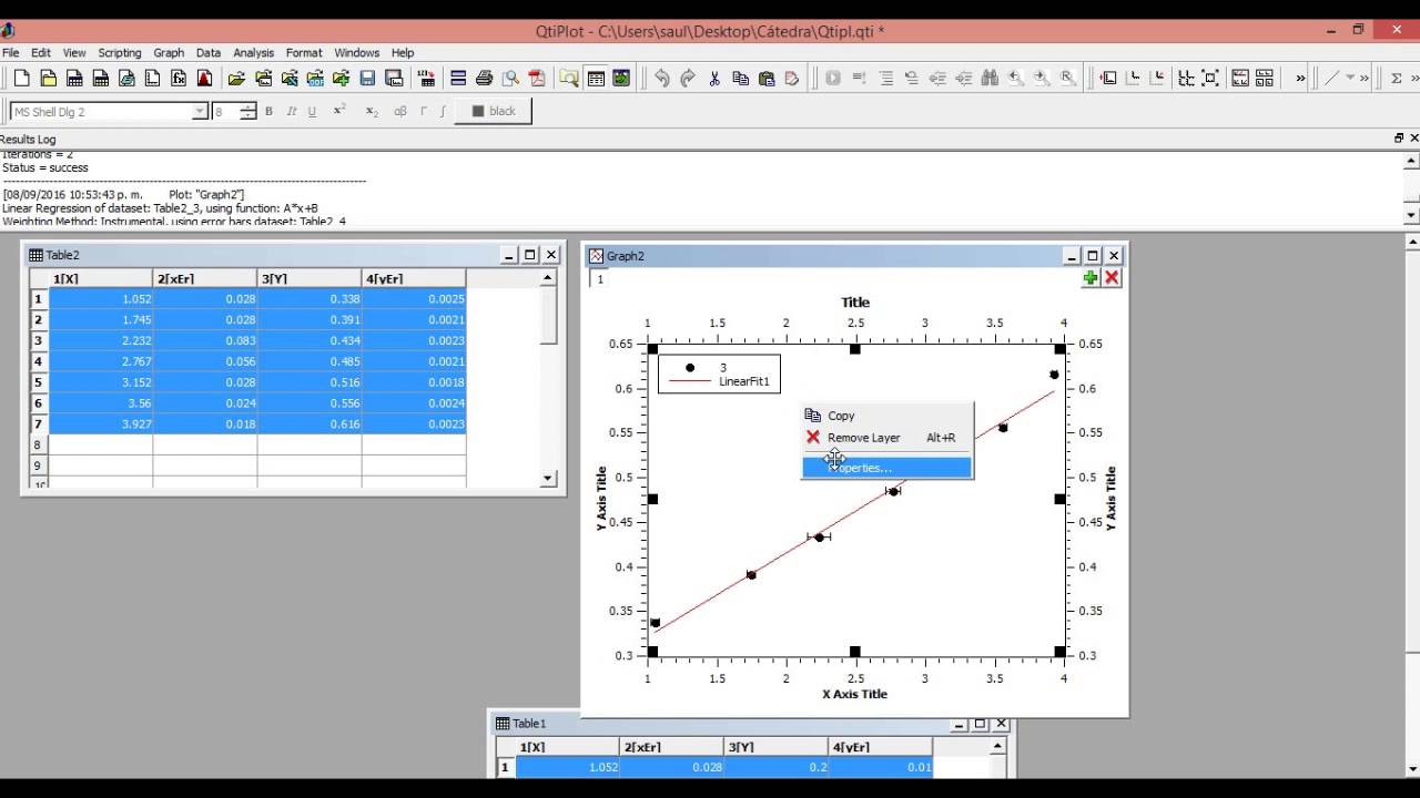 Fit Linear QtiPlot - YouTube