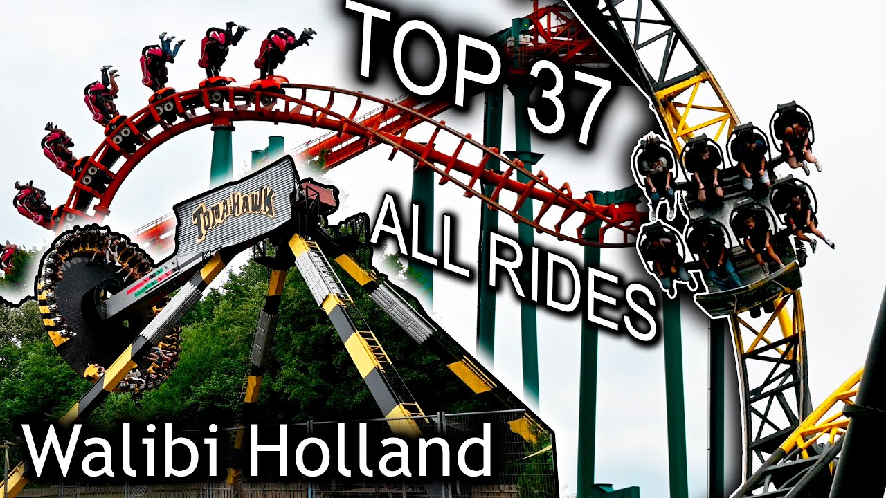 TOP 37 Walibi Holland - ALL RIDES - YouTube