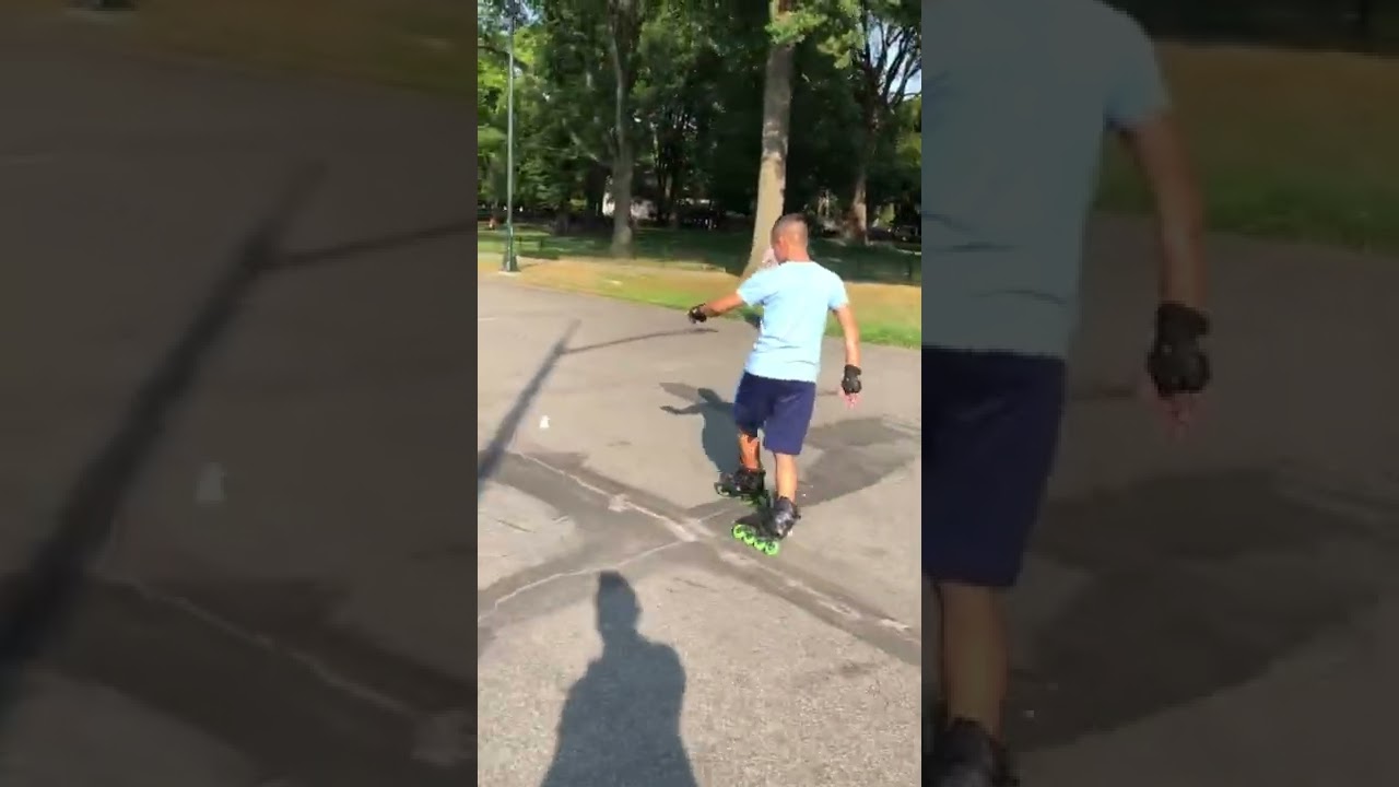 cross skating trick around cones - YouTube