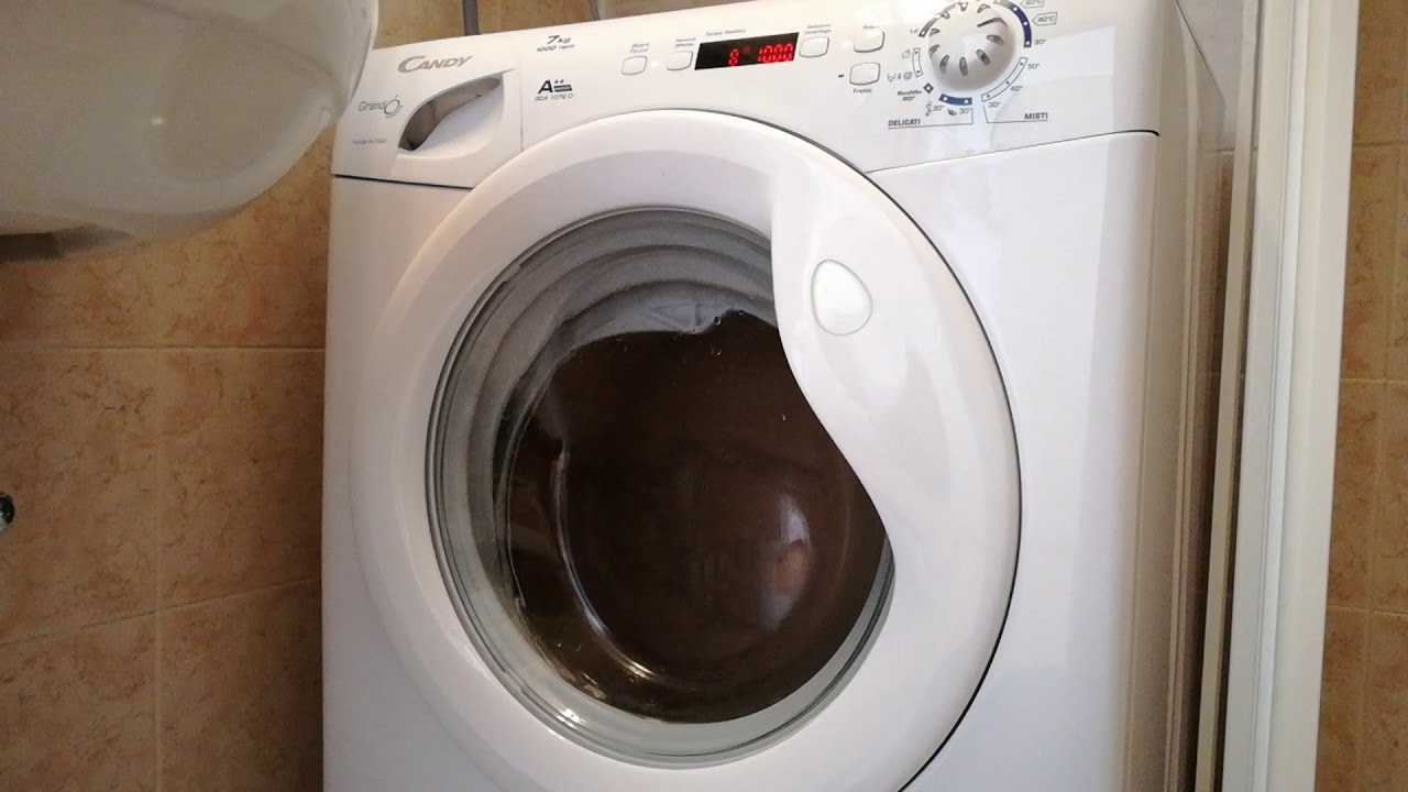 Lavatrice Candy Grandó comfort: Cotone 40°C, centrifuga finale a 1000 ...