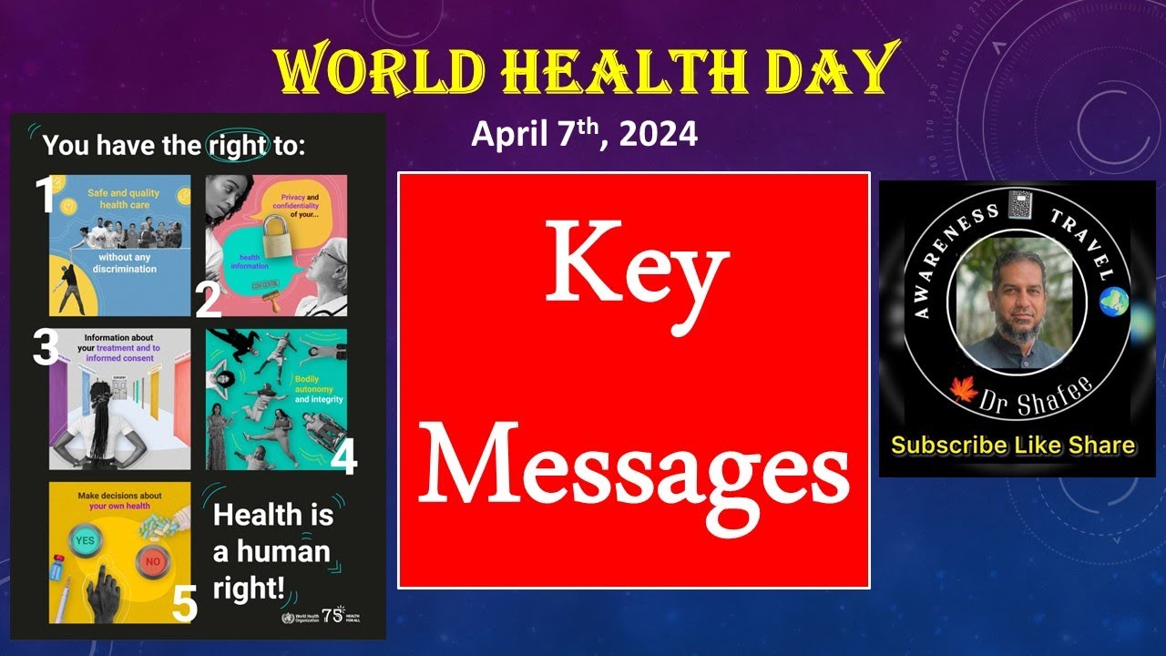 World Health Day April 7th 2024, My Health My Right. KEY MESSAGES - YouTube