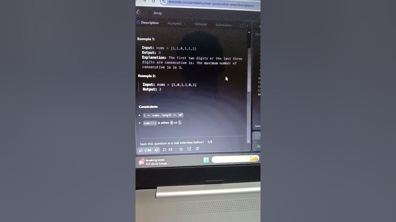 485 Leetcode Solution Coding Leetcodejava Javacoding Java Dsa Programming Youtube 2416