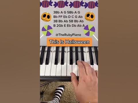 This Is Halloween Piano Tutorial With Letter Notes #Shorts #piano - YouTube