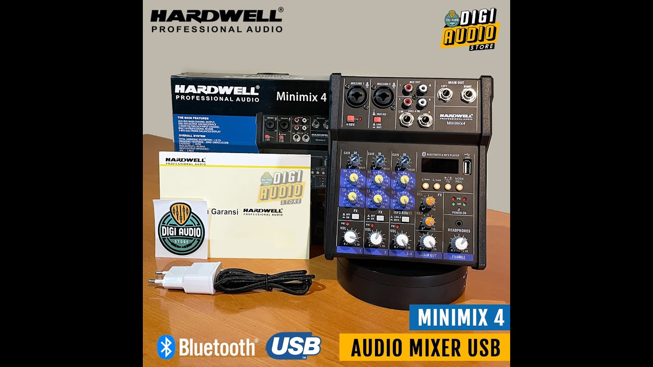 HARDWELL MINIMIX 4 Mini Audio Mixer USB Audio Interface Recording ...