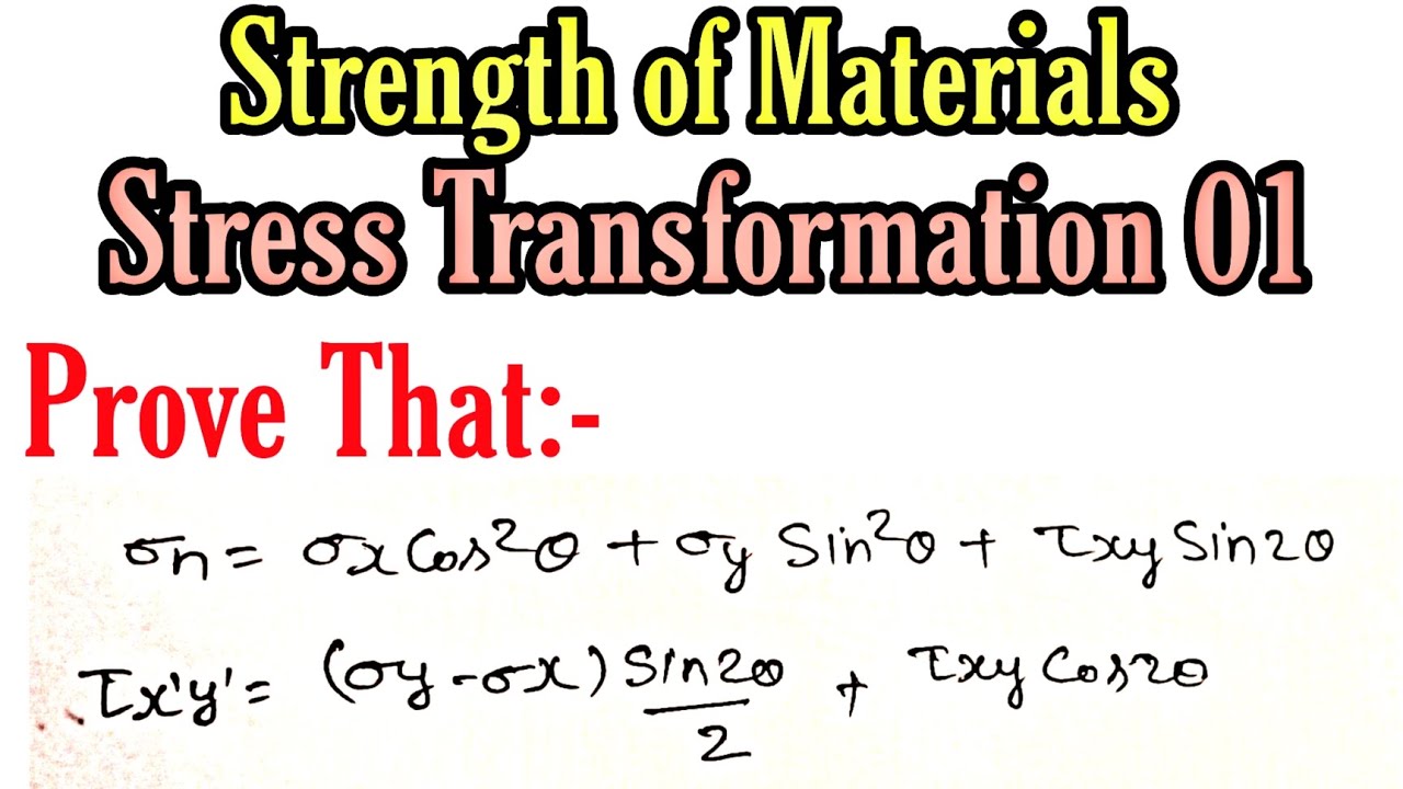 Stress Transformation Equations Prove for 2D plane | Strength of ...