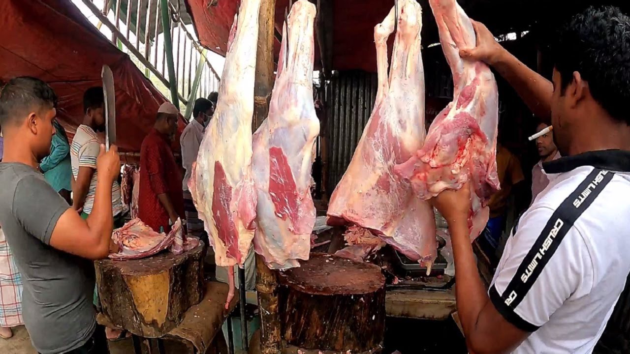 Bes Popular Beef Market Balibadro Bazar l Cow Meat Processing Dhaka ...
