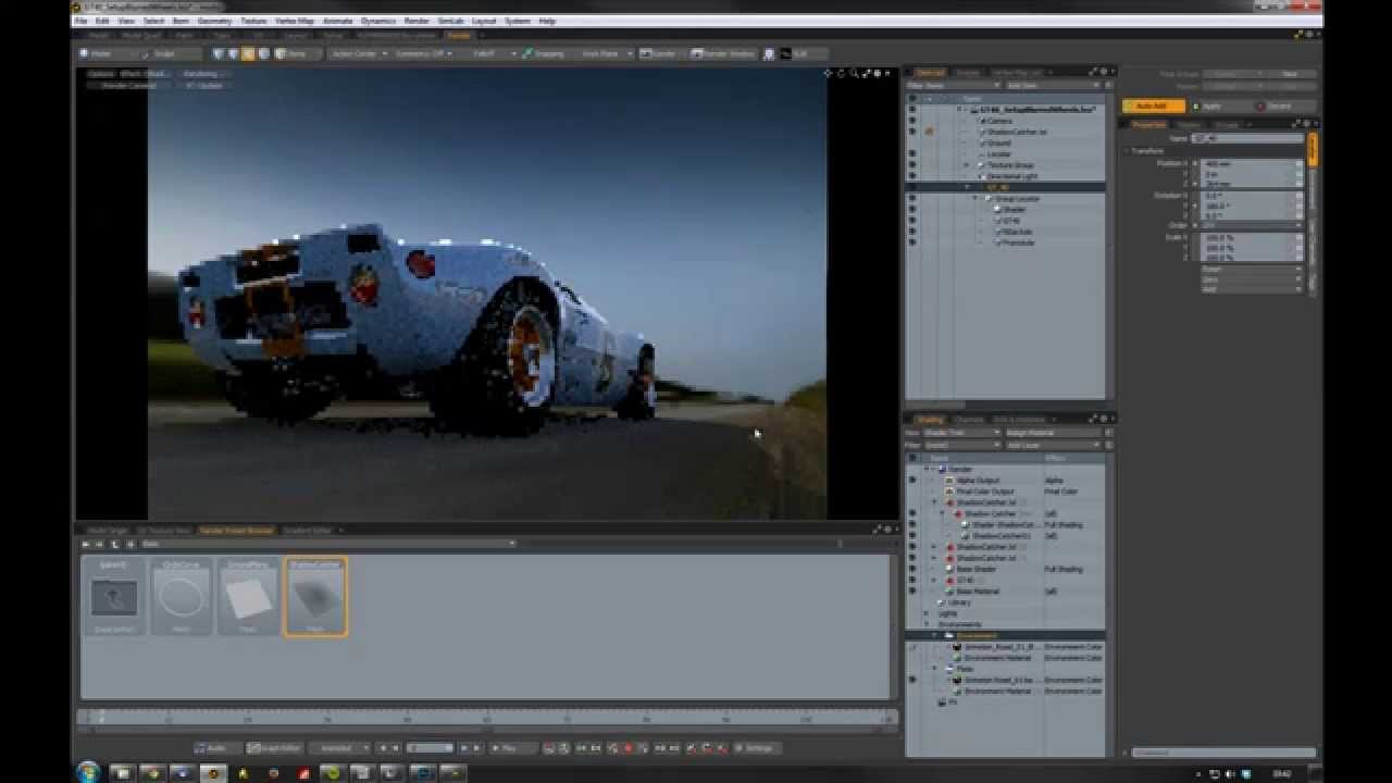 Rendering the GT 40 with motion blurred HDRi & background. Speeded up ...