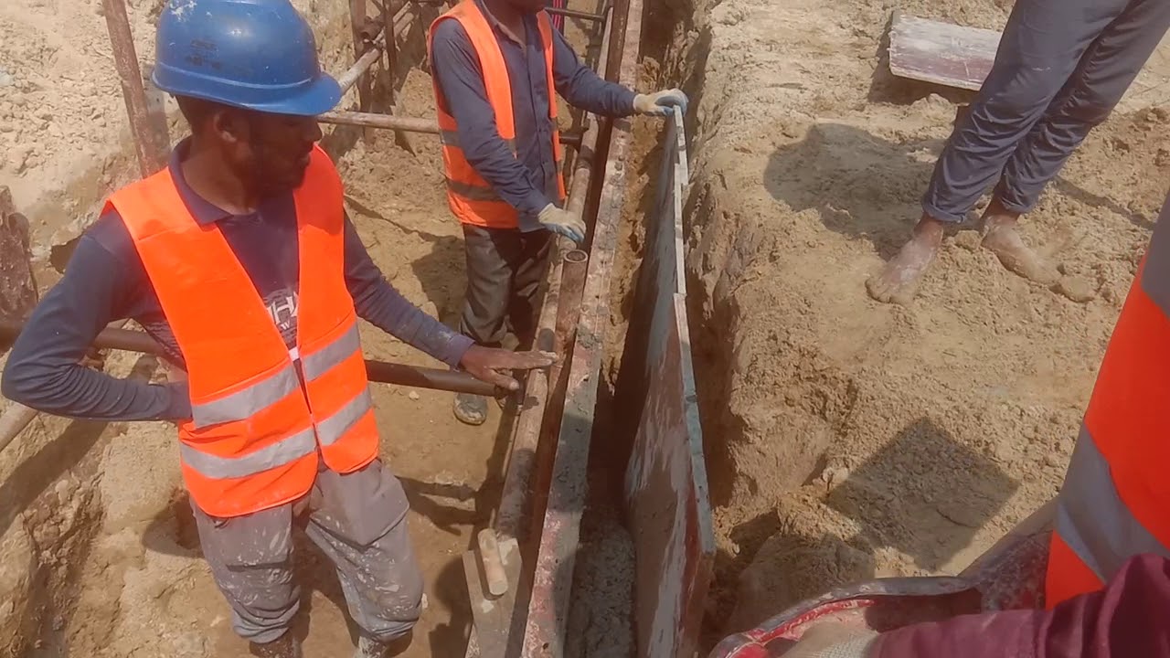 Blinding Concrete Pouring, Cut off Wall - YouTube