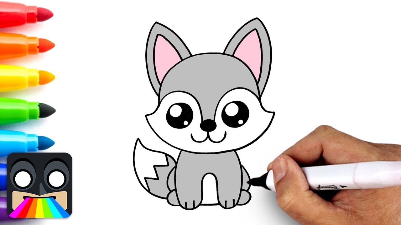 How To Draw a Cute Wolf - YouTube