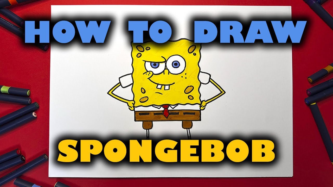 How To Draw SpongeBob | Drawing lessons for Kids | Как нарисовать Спанч ...