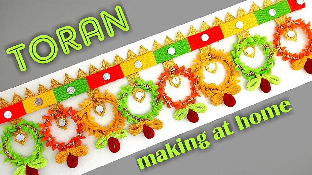 Simple and easy Toran make at home | Toran making ideas | Easy door ...