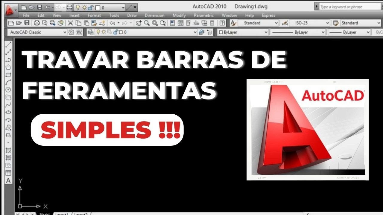 COMO TRAVAR BARRAS DE FERRAMENTAS NO AUTOCAD - YouTube