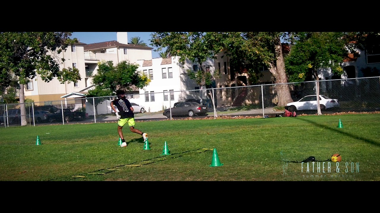 Father Son Wide Receiver footwork drill (7/6/2020) - YouTube