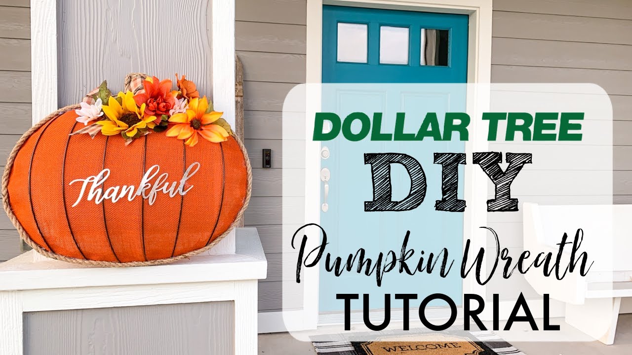 Dollar Tree DIY Pumpkin Wreath Tutorial Our Gray House YouTube dollar-tree-diy-pumpkin-wreath-tutorial-our-gray-house-youtube