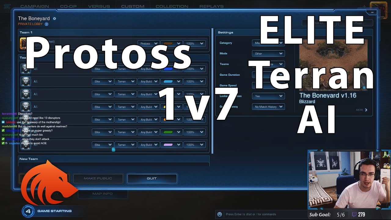 StarCraft 2: Protoss 1 vs 7 Terran ELITE AI !!! - YouTube