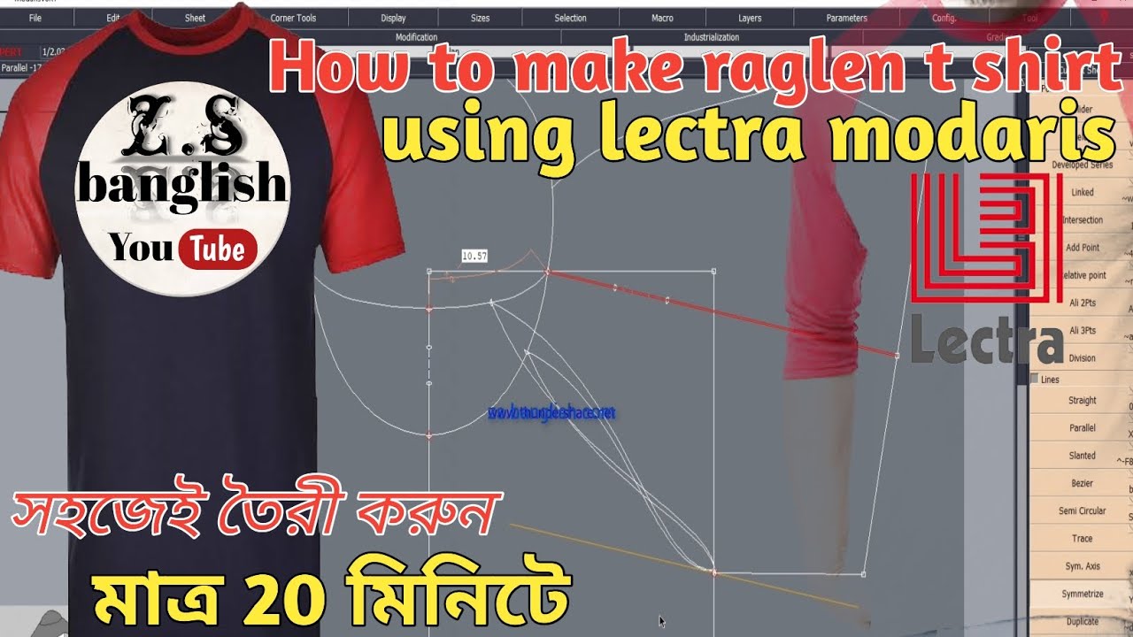 How to make Reglan sleeve using lectra modaris [make pattern raglan tee ...