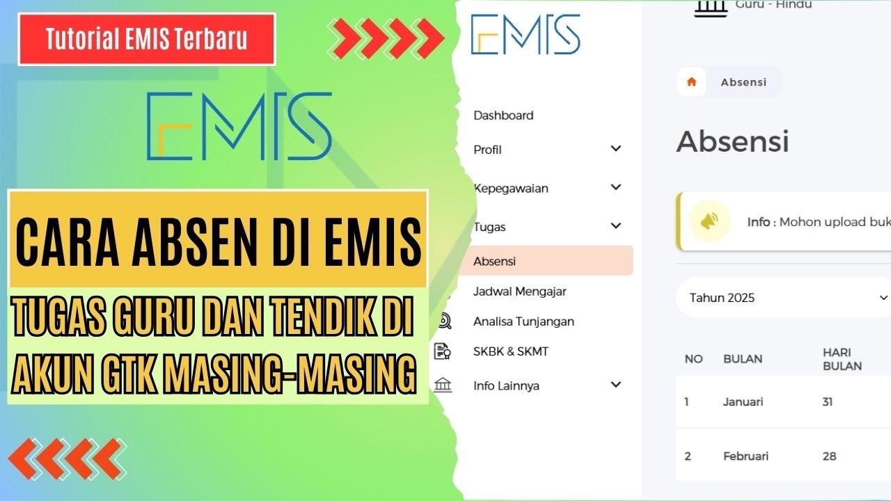 Cara Mengisi Absen Kehadiran di Akun GTK EMIS 4.0 | Tutorial Cara Absensi di EMIS - YouTube