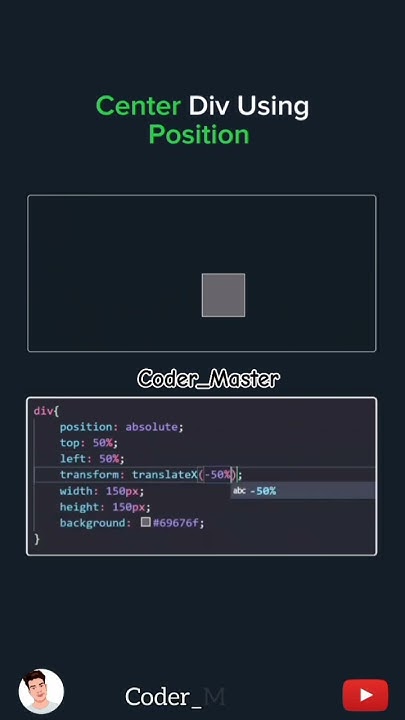 How To Center Div Using Position Property | Html Css | #shorts #youtube - YouTube