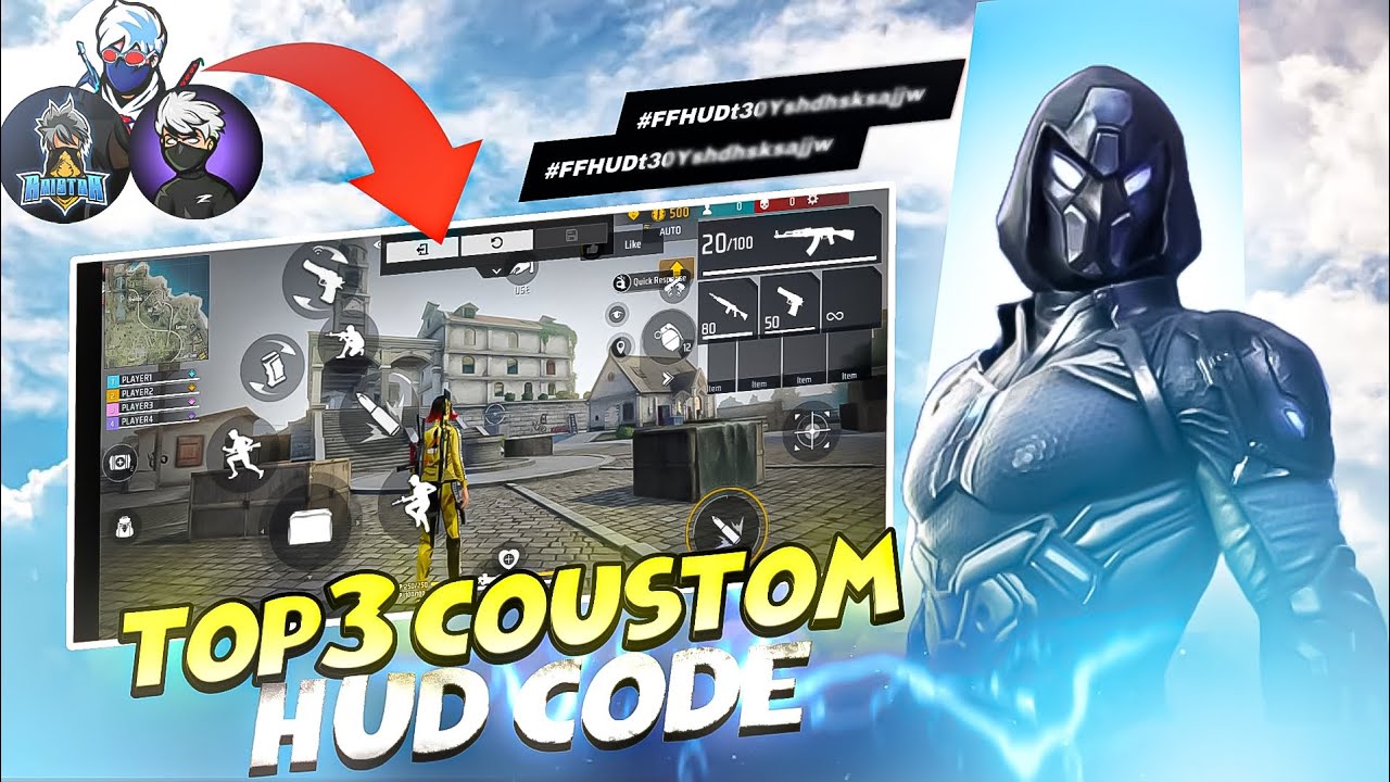TOP 3 !! ADVANCE CUSTOM HUD CODE 😱 THAT'S MAKE YOUR GAMEPLAY LIKE RAISTAR , WHITE FF, ZEROX FF 🫵 ...