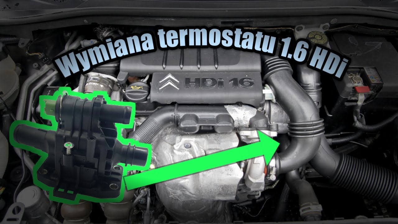 Wymiana termostatu w silniku 1.6 HDi - YouTube