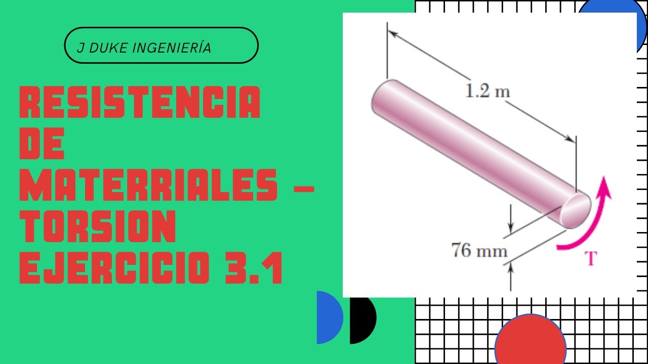 RESISTENCIA DE MATERIALES TORSION EJERCICIO 3.1 BEER AND JHONSTON - YouTube