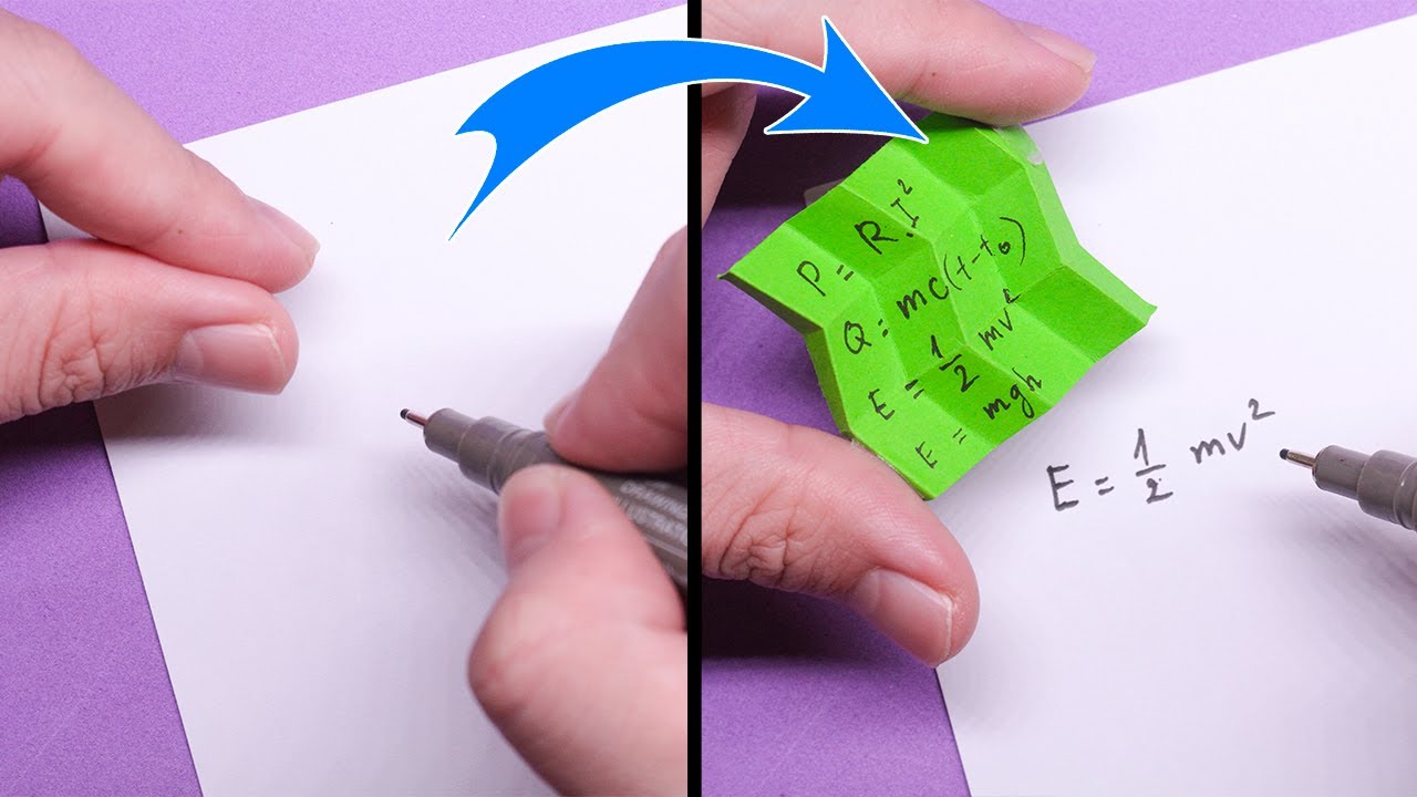 DIY School life hacks Origami vanishing paper - YouTube