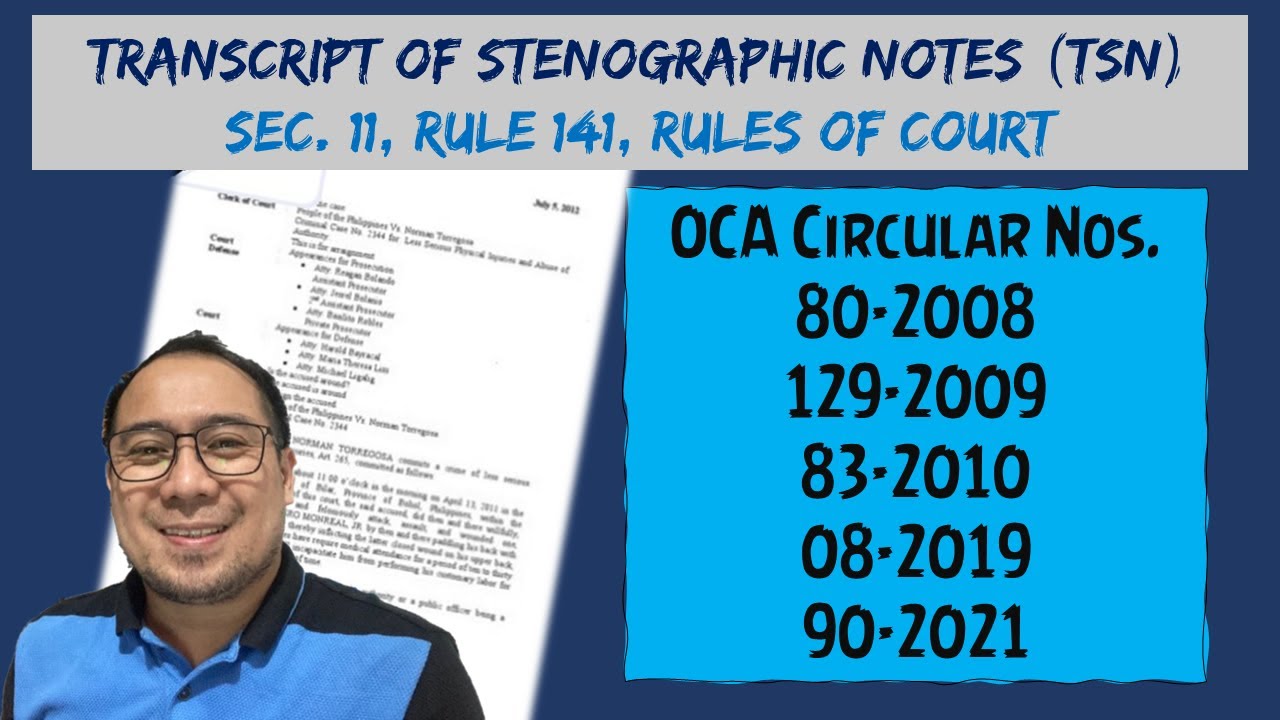 Fees in Transcript of Stenographic Notes (TSN) - YouTube