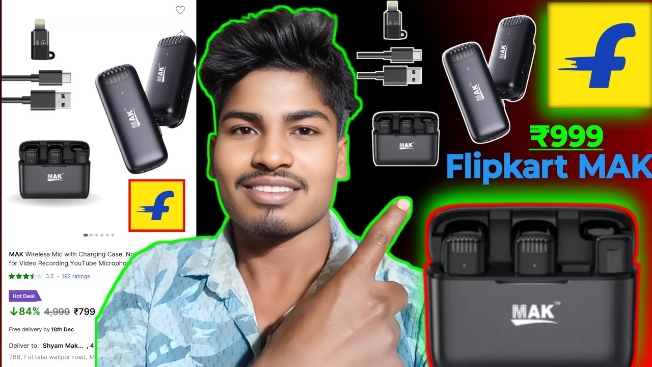 MAK Wireless Mic with Charging Case, Noise Reduction 🎙️ ₹999 kaise use ...