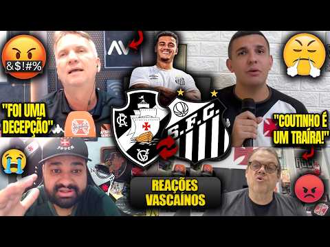 REAÇÕES dos VASCAÍNOS com PHILIPPE COUTINHO no SANTOS - REACT MERCADO DA BOLA