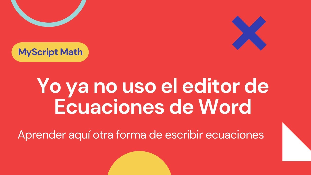Escribir ecuaciones en Word con MyScript Math - YouTube