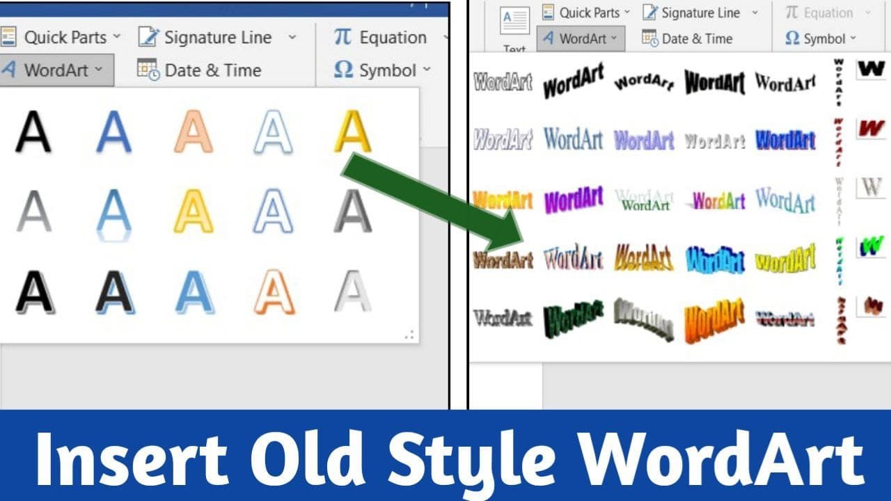 MS Word WordArt tools 2007 Using 2019 | How to Old WordArt style in MS ...